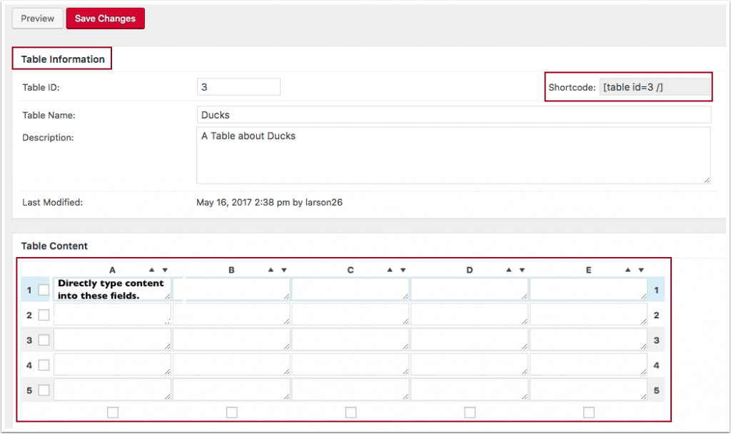 TablePress – Pressbooks 101
